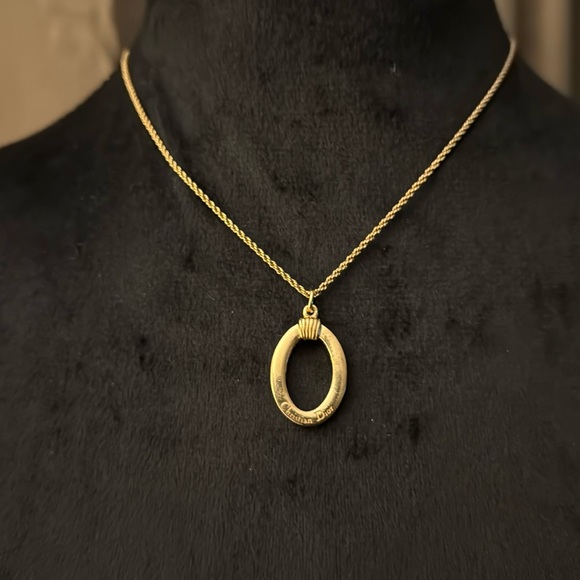 Dior | Jewelry | Christian Dior Vintage Gold Plated Logo Pendant ...